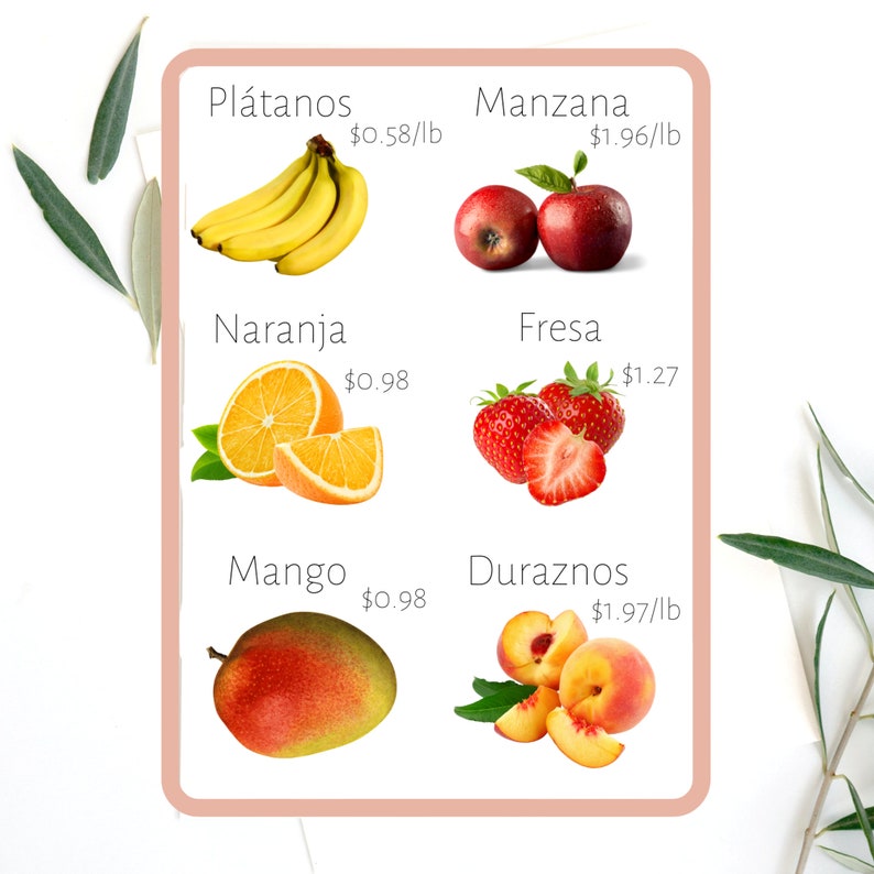 Grocery Store-printable Spanish and English Bundle -flisat Setup ...