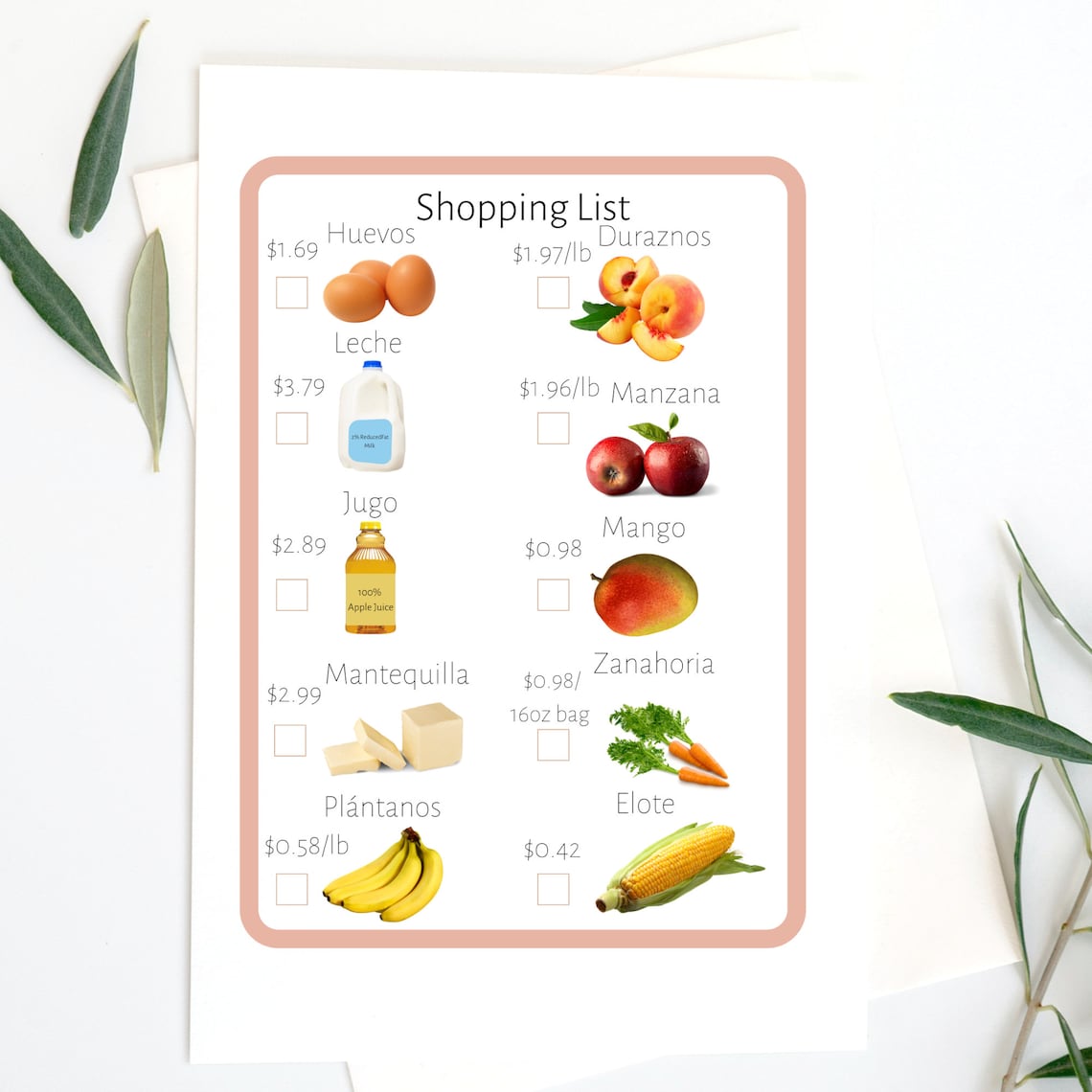 Grocery Store Shopping List-spanish and English Bundle -flisat Setup ...