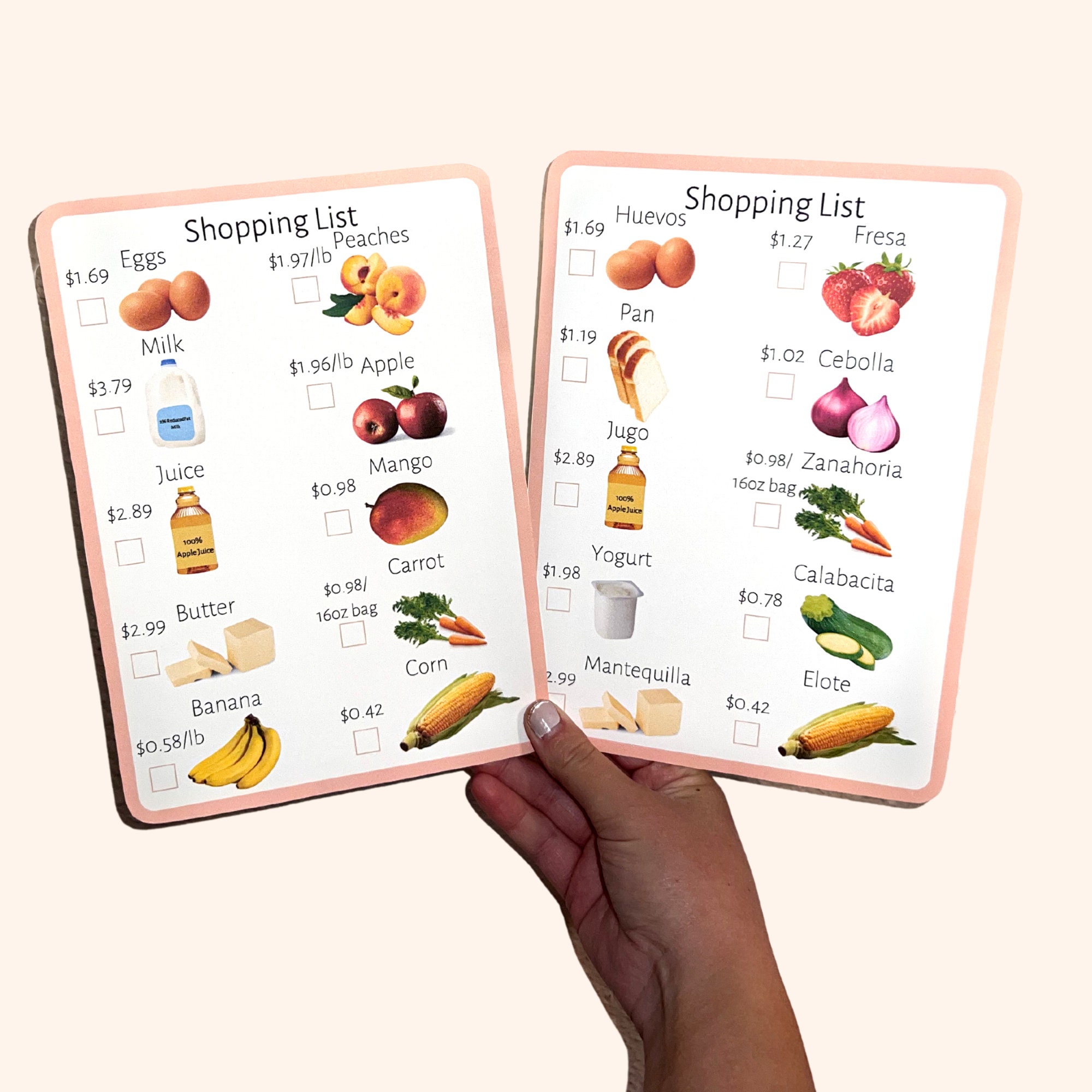 Grocery Store Shopping List-spanish and English Bundle -flisat Setup ...