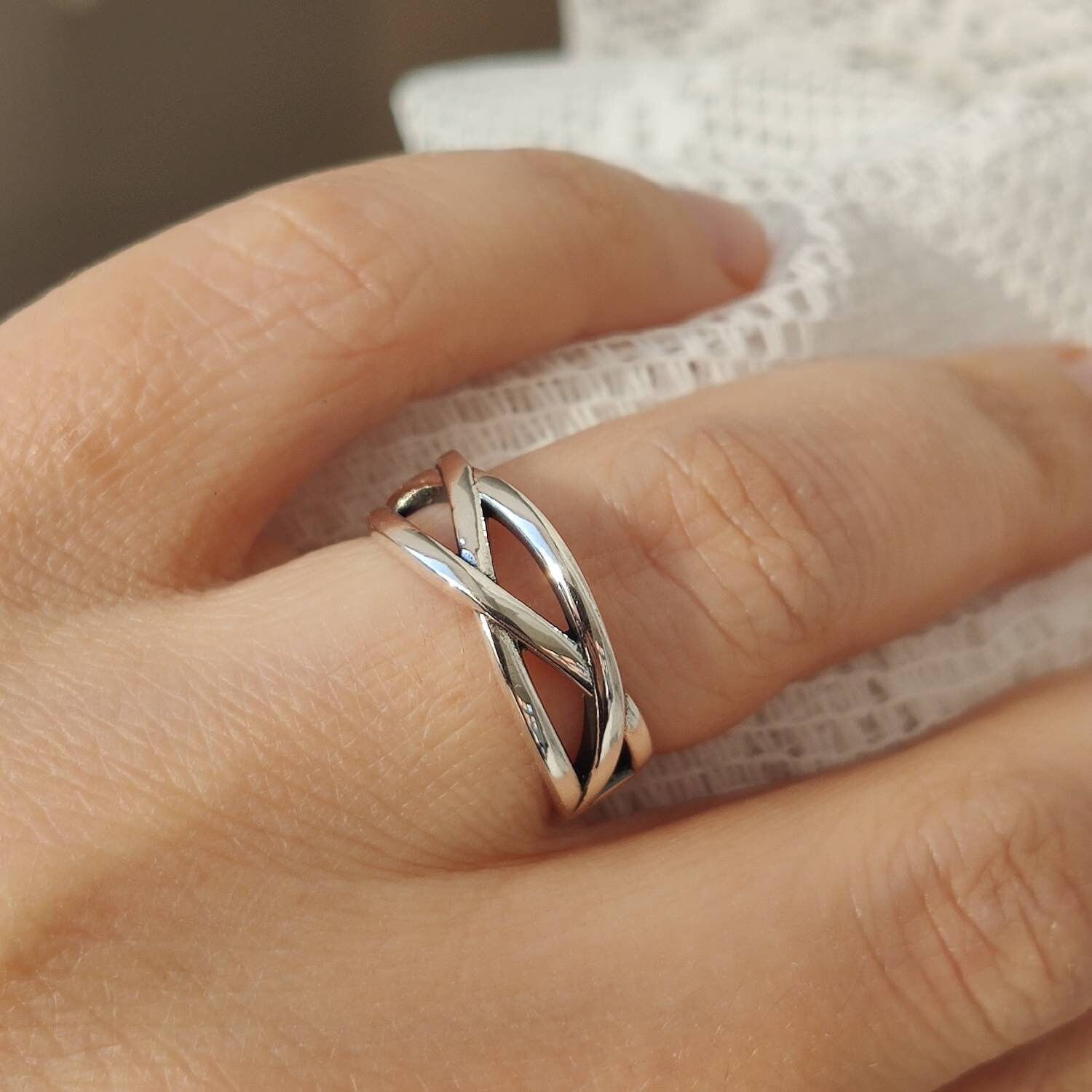 Chunky Silver Adjustable Ringboho Ring Chunky Silver Ring - Etsy