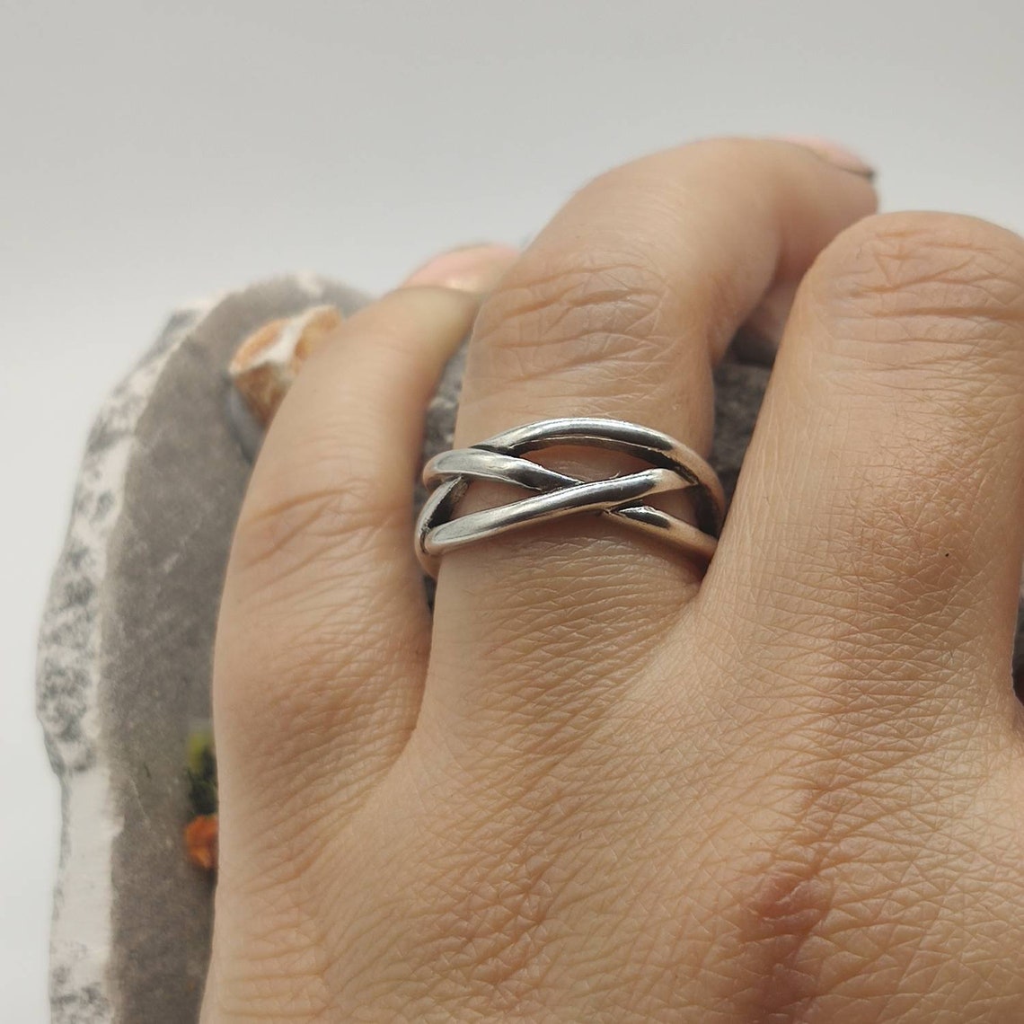 Chunky Silver Adjustable Ringboho Ring Chunky Silver Ring - Etsy