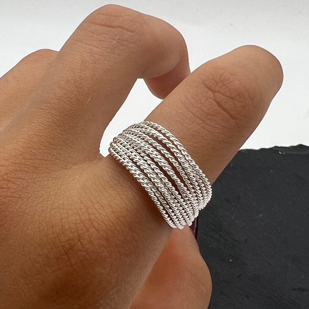 Statement Ring for Women, Multi Strand Adjustable Ring, Unique Lines ...
