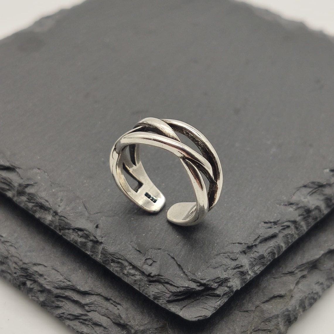 Chunky Silver Adjustable Ringboho Ring Chunky Silver Ring - Etsy