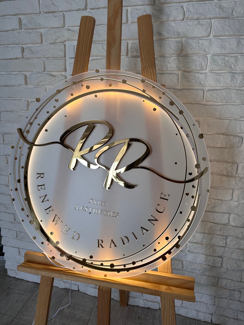 Acrylic Mirror Gold Sign, Salon Business Sign, Customized Sign, Wall ...