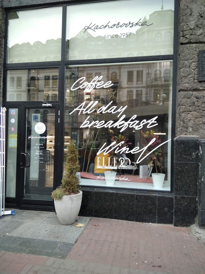 Customizable Window Decal Business Vinyl Decal Window Door - Etsy