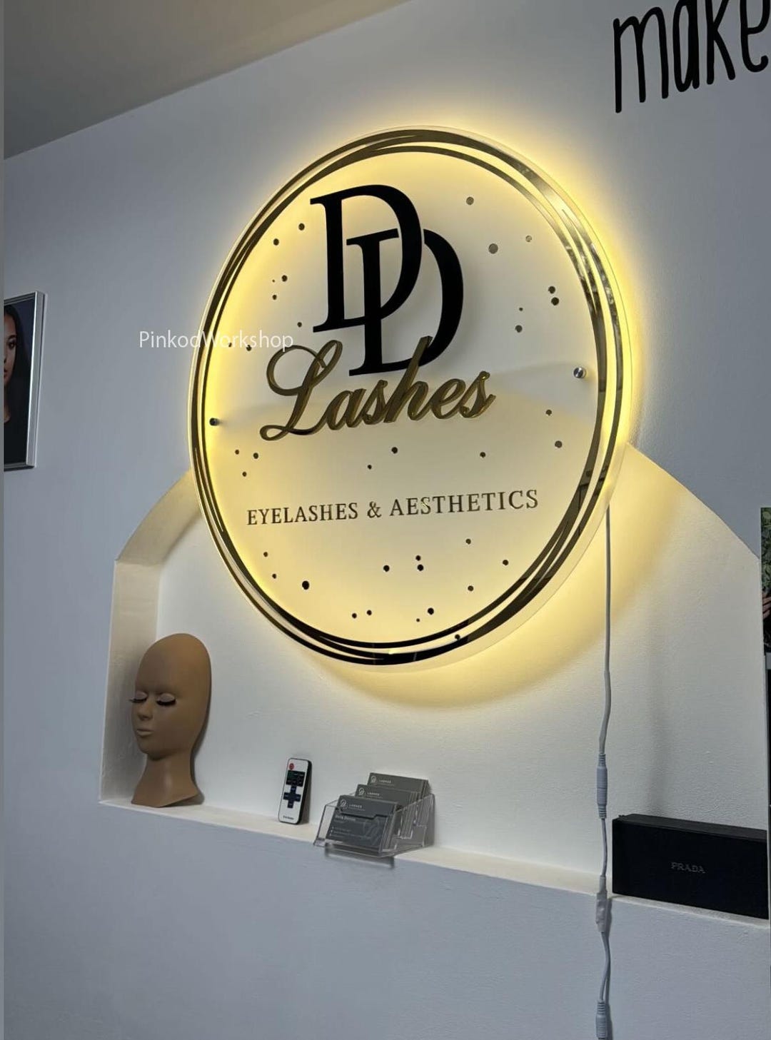 Acrylic Mirror Gold Sign, Salon Business Sign, Customized Sign, Wall ...