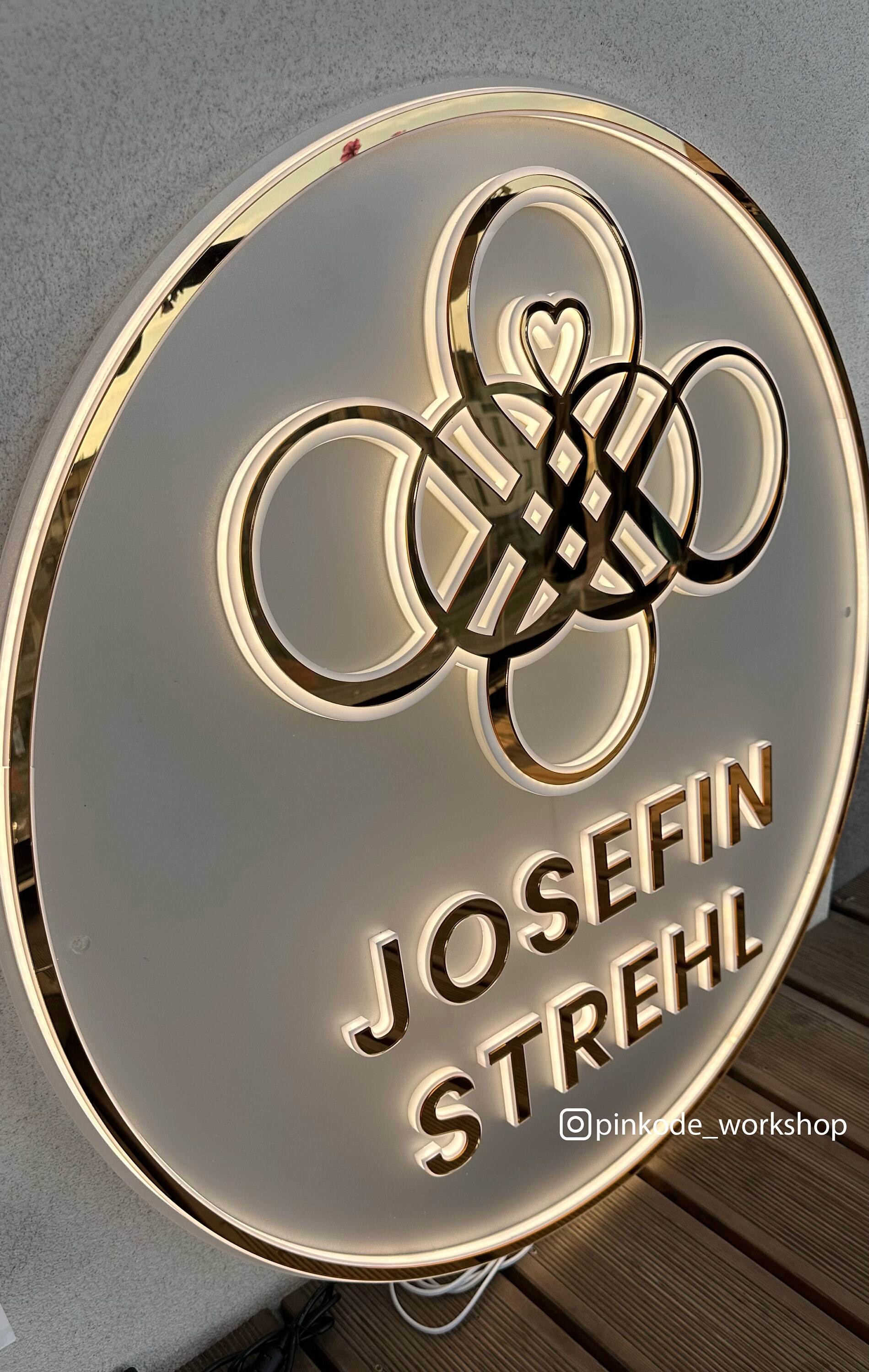 Acrylic Mirror Gold Sign, Salon Business Sign, Backlight Logo, Mirror ...