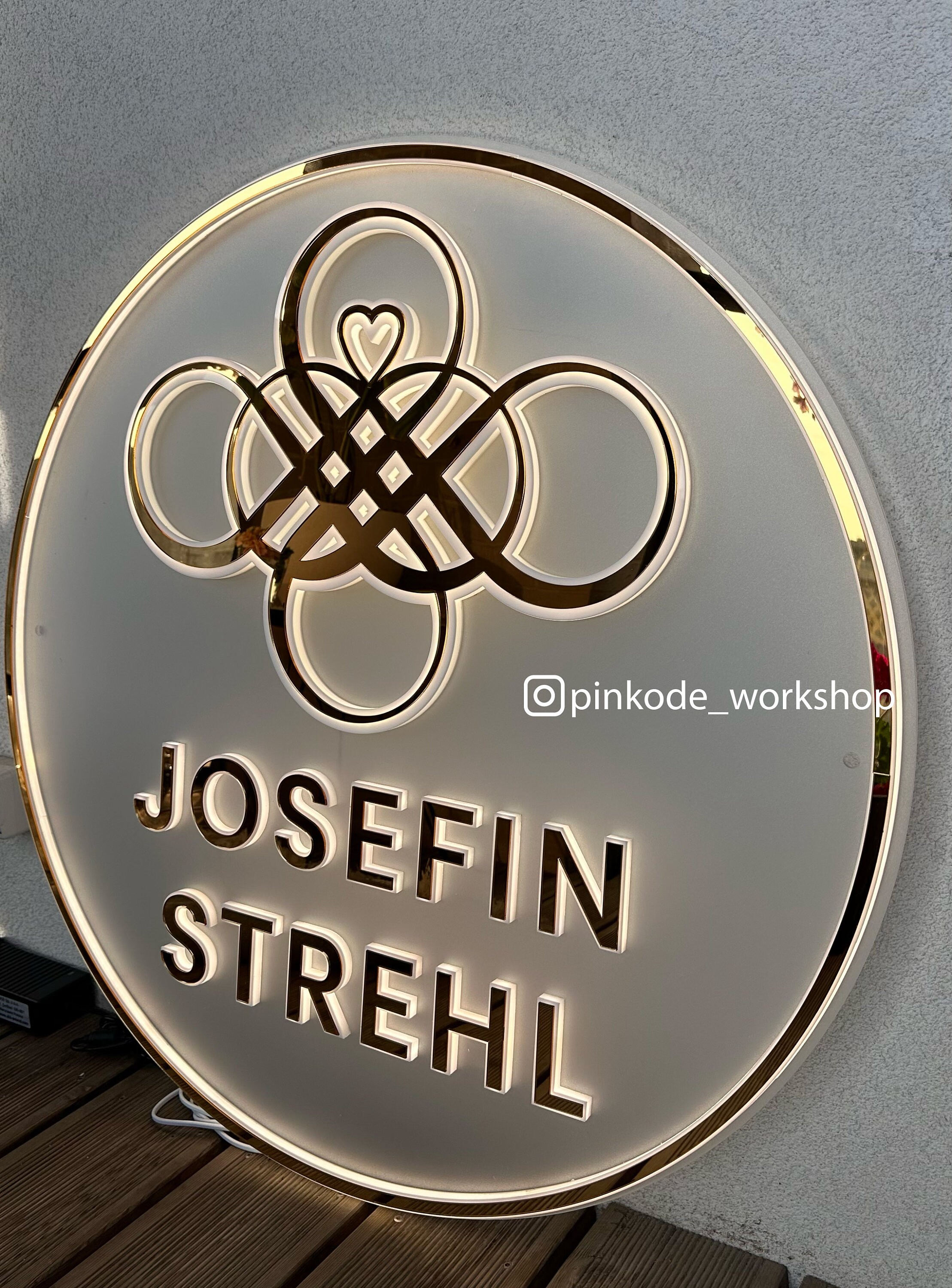 Acrylic Mirror Gold Sign, Salon Business Sign, Backlight Logo, Mirror ...