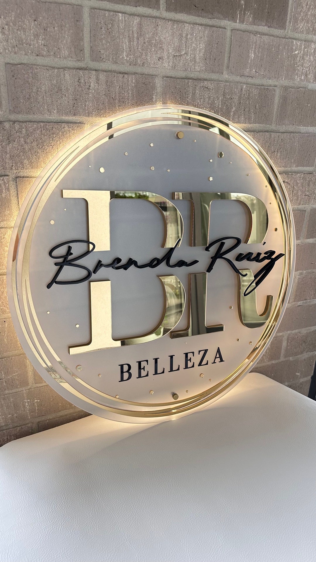 Acrylic Mirror Gold Sign, Salon Business Sign, Customized Sign, Wall ...