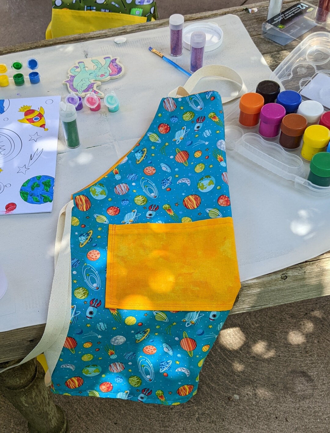 Reversible Space Theme Kids' Craft Aprons; Kids' Play Aprons; Garden ...