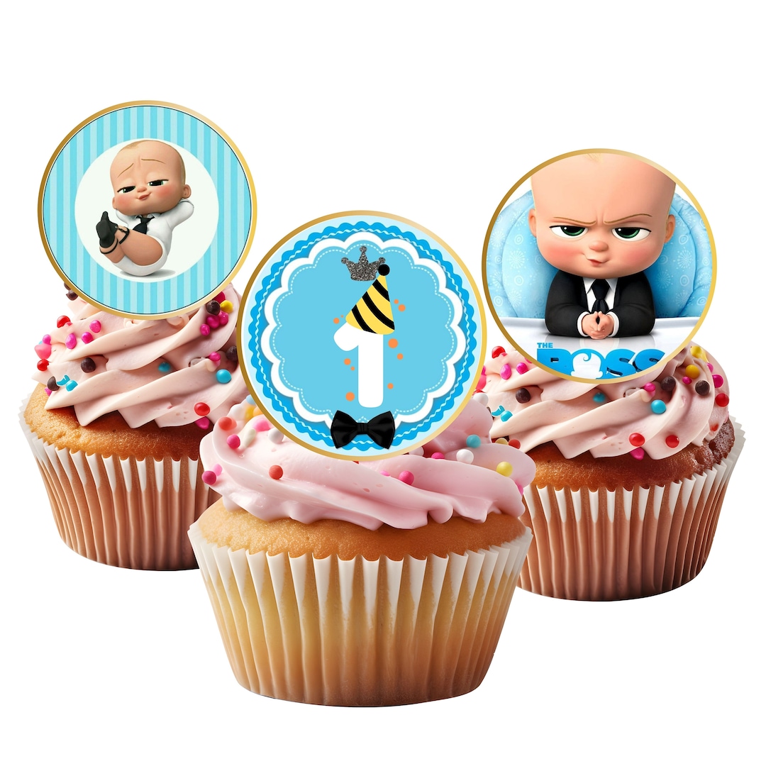 12 Pcs Boss Baby,cupcake Topper, 1age,,digital Printable,birthday Boys ...