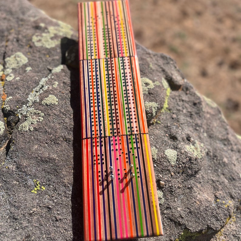 Resin Cribbage Board Colored Pencil Art Perfect Gift Cribbage Board ...