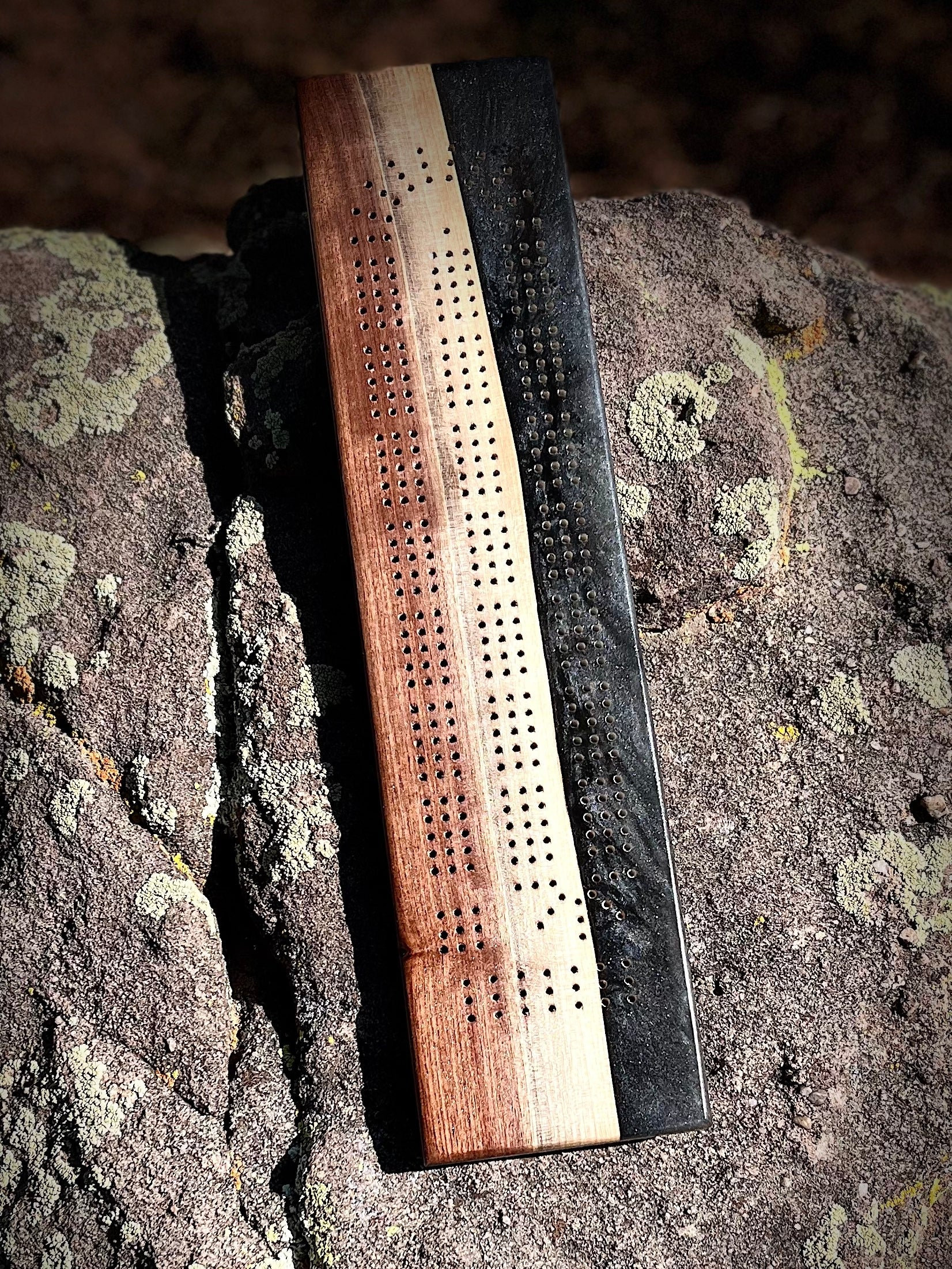 Cribbage Board Hardwood Resin River Handmade Board Game Perfect Gift ...