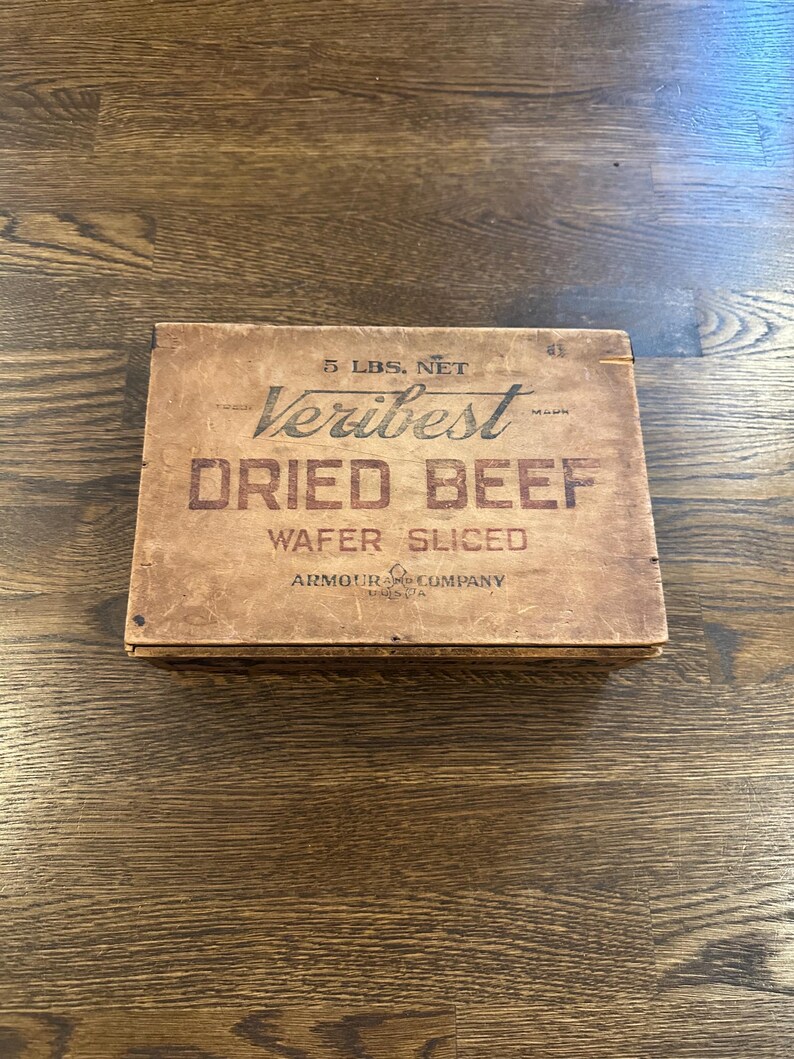 Vintage Wooden Crate Advertising Box Primitive Rustic Box Veribest ...