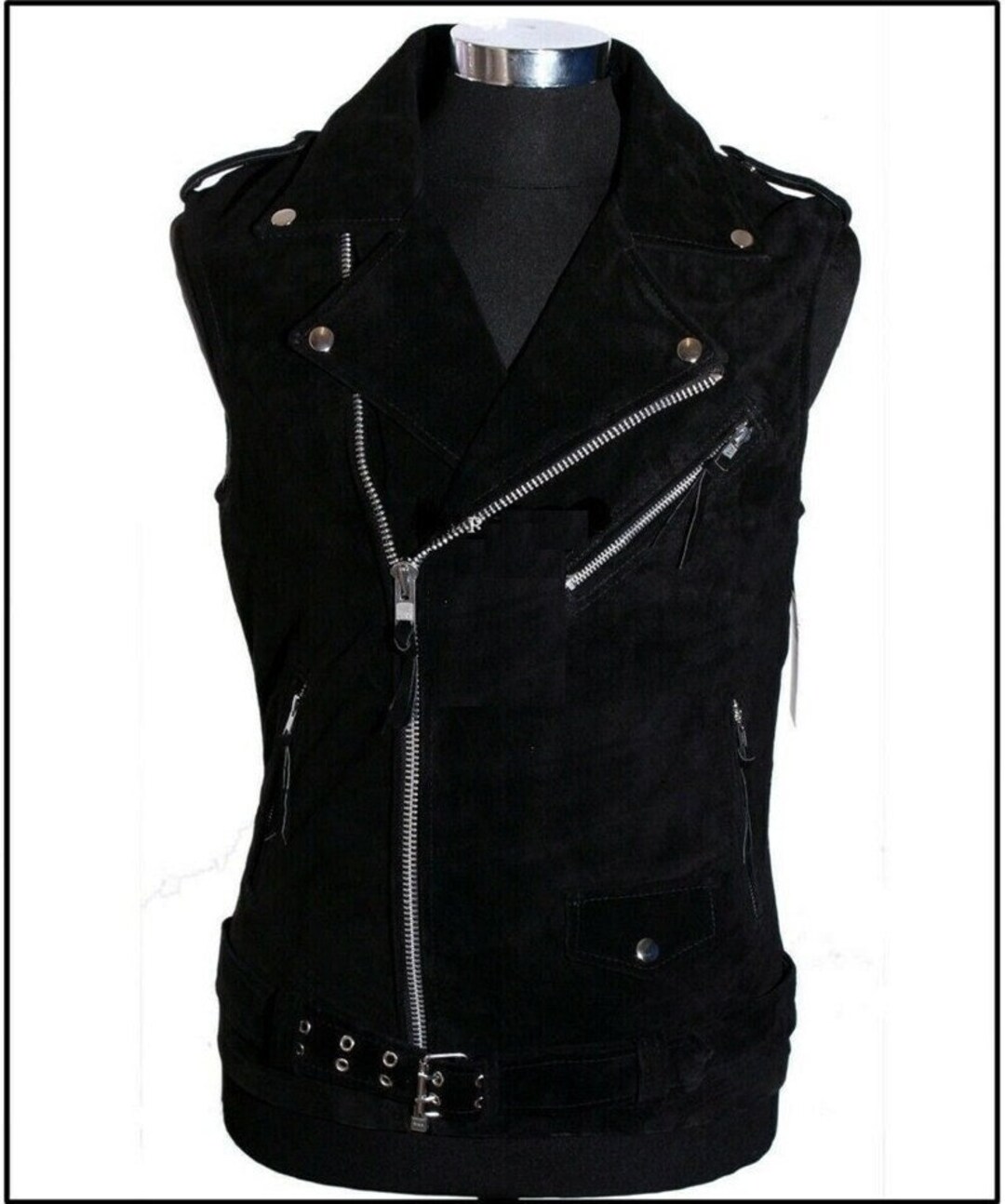 Men's Suede Leather Vest Motorcycle Vest Custom Vest - Etsy