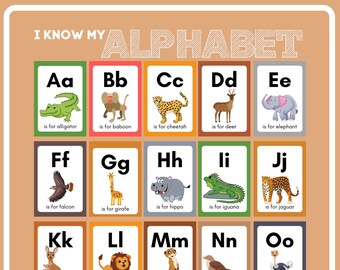ABC Alphabet Chart Poster Digital Printable for Children's Room ...
