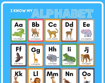 ABC Alphabet Chart Poster - Digital Printable for Children's Room ...