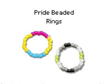 Subtle Pride Flag Rings, Dainty Seed Bead Pride Rings, Pride Stretchy ...