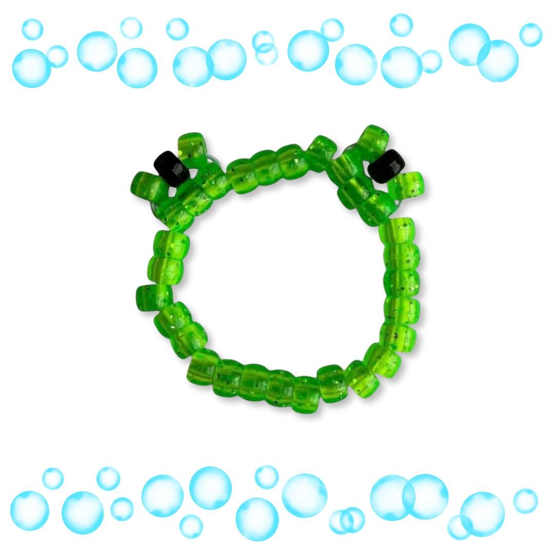 Green Glitter 3D Frog Kandi Bracelet - Etsy