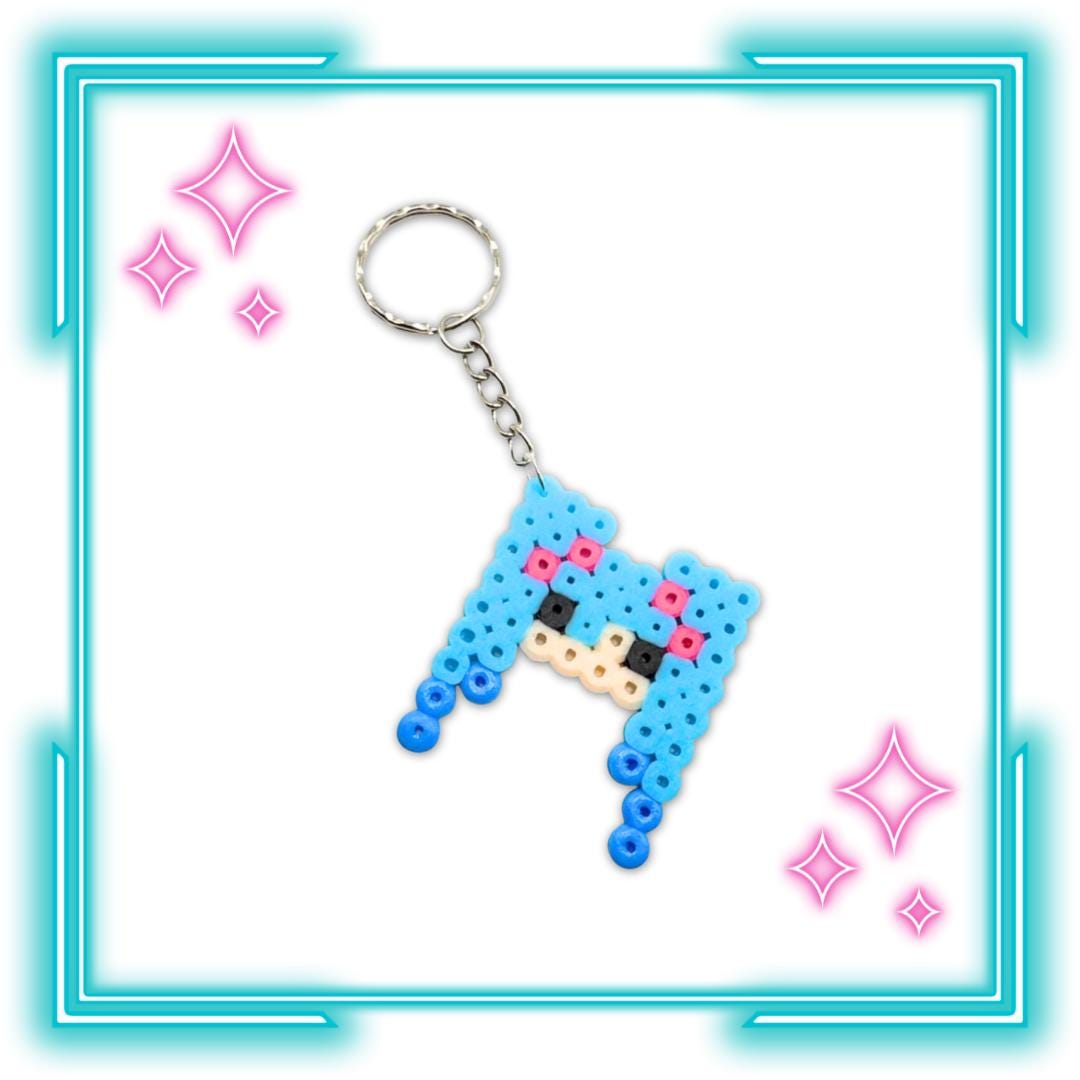 Miku Vocaloid Inspired Perler Key Ring Key Chain - Etsy