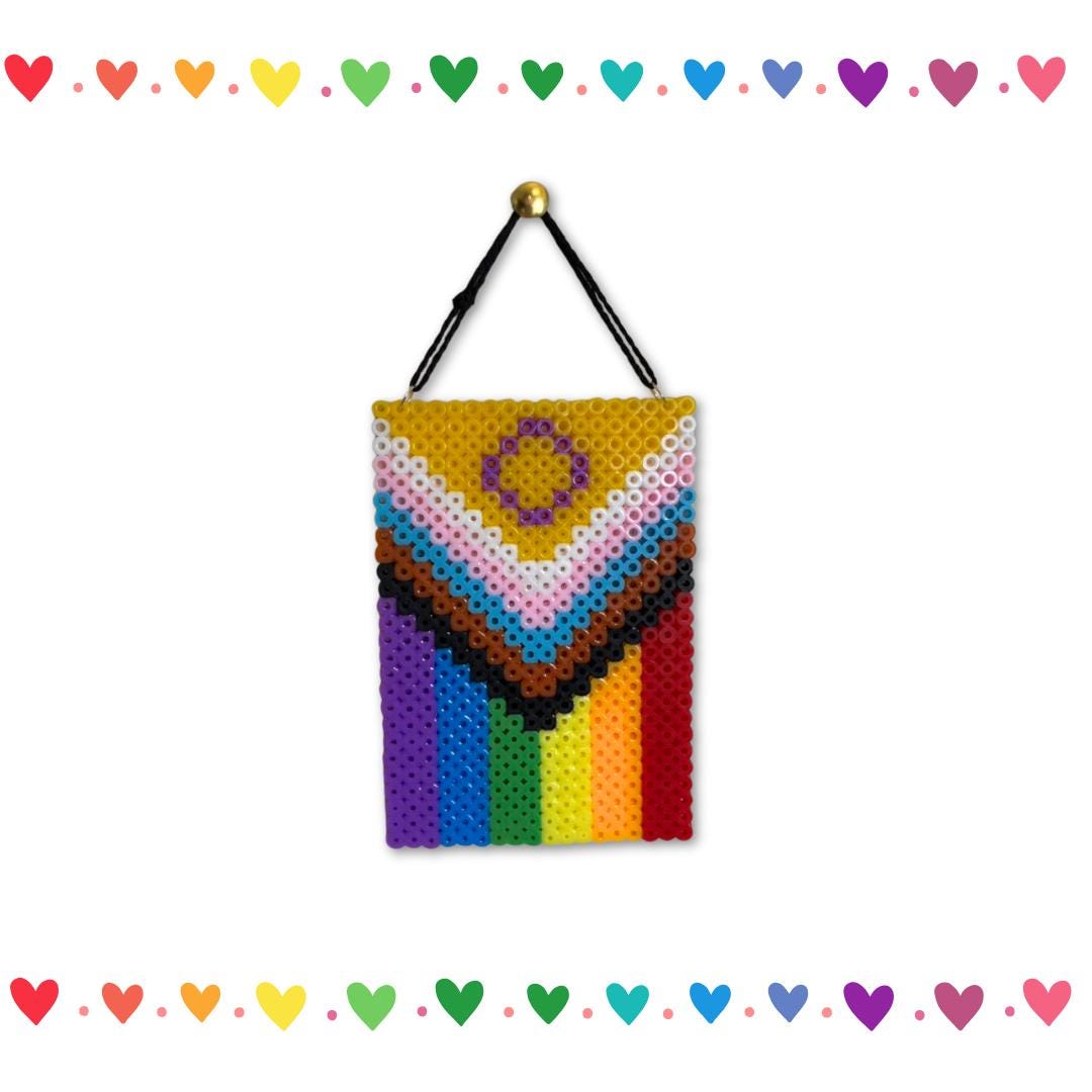 Progress Pride Flag Perler Wall Hanging - Etsy Australia