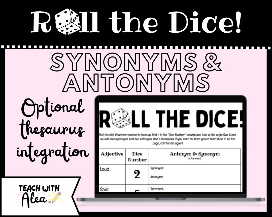 Roll the Dice! - Synonym & Antonym Word Game - Etsy