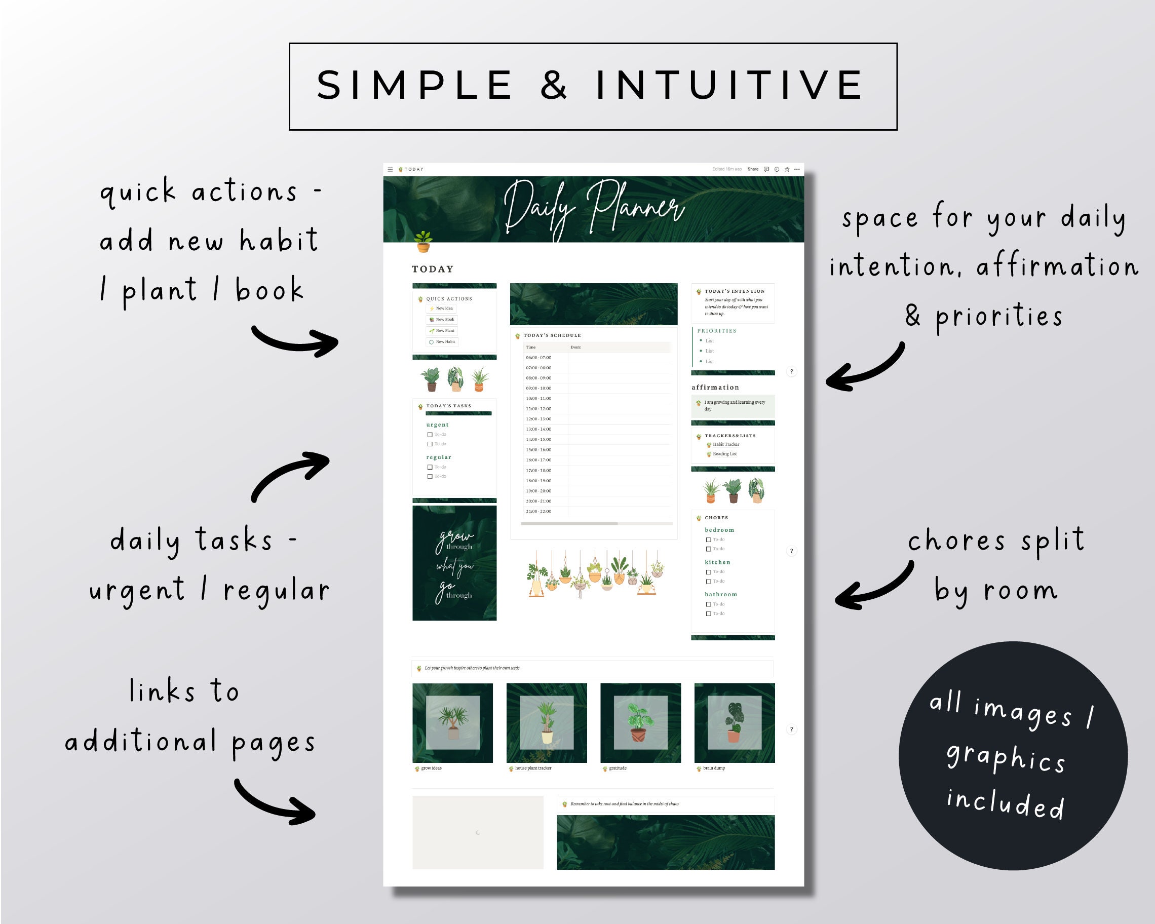 Notion Daily Planner Template Aesthetic Dashboard Tasks - Etsy