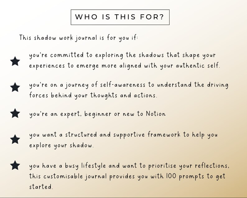 Shadow Work Notion Template | Minimalist Introspective Journal ...