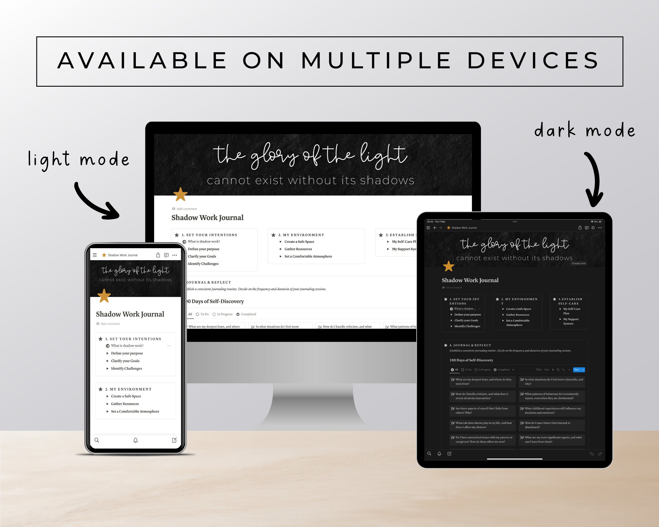 Shadow Work Notion Template | Minimalist Introspective Journal | Customisable Self-discovery ...