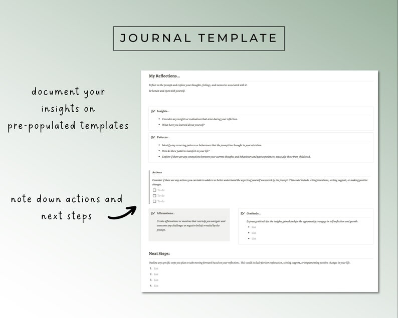 Shadow Work Notion Template | Minimalist Introspective Journal ...
