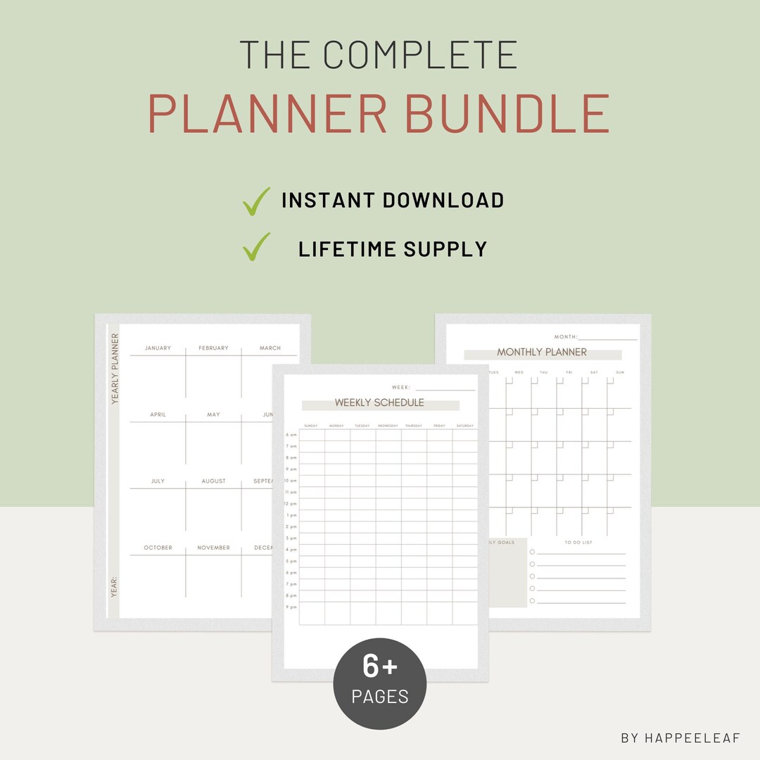 Planner Bundle Printable PDF Undated Life Organizer - Etsy