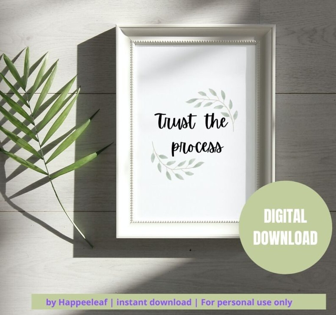 Trust the Process Printable Art Inspirational Quotes Wall - Etsy