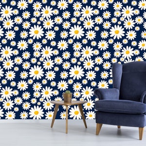 Dollhouse Wallpaper, Antique Dollhouse, Daisy Floral Wallpaper, Blue ...