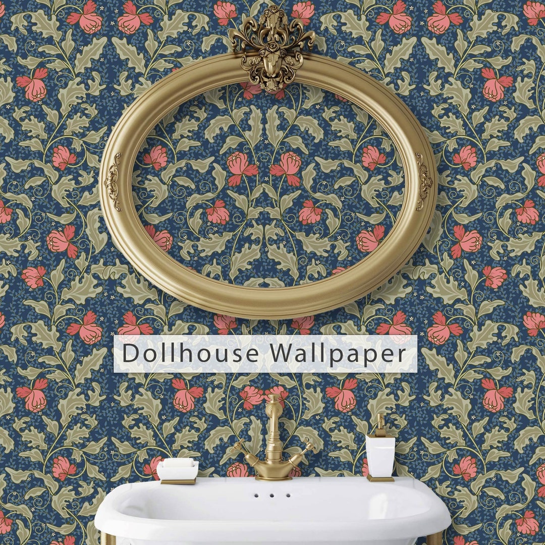 Dollhouse Wallpaper, Antique Dollhouse, Victorian Wallpaper, Floral ...