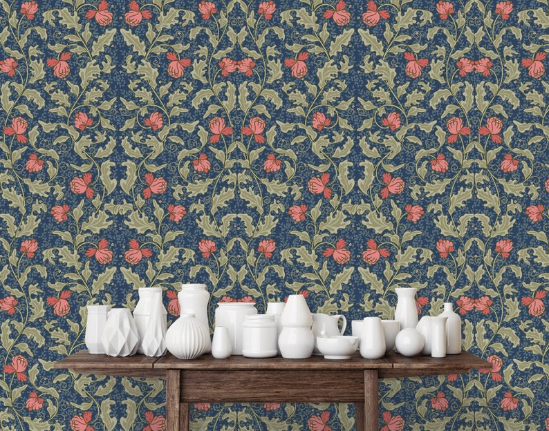 Dollhouse Wallpaper, Antique Dollhouse, Victorian Wallpaper, Floral ...