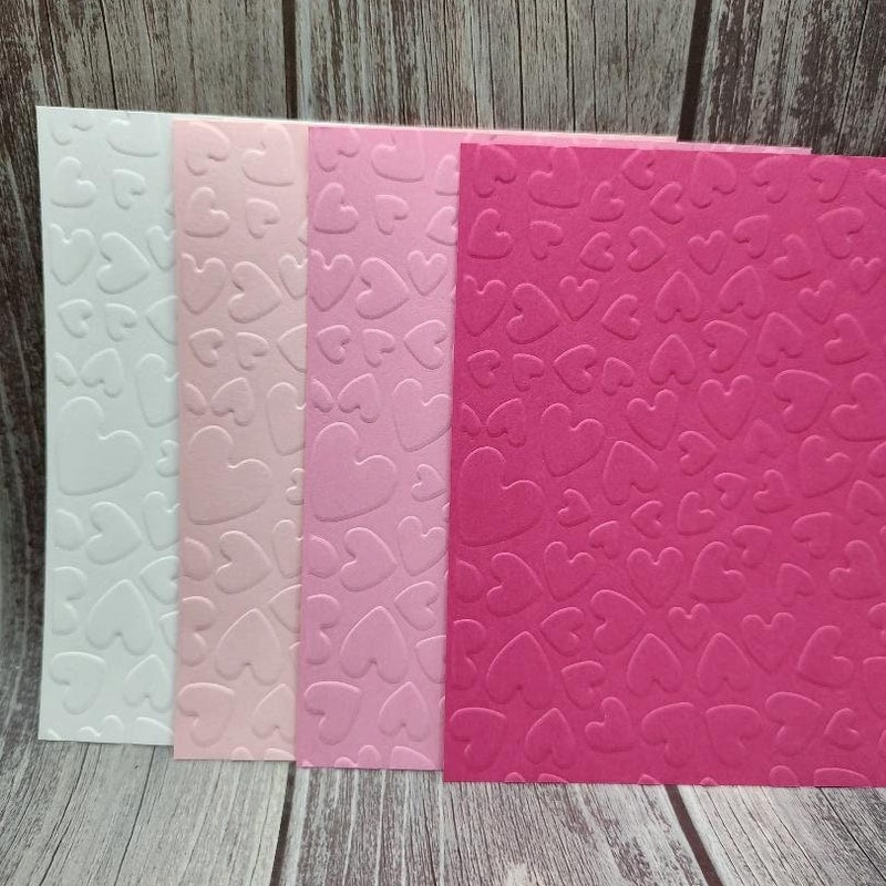 Embossed Hearts Cardstock - Etsy
