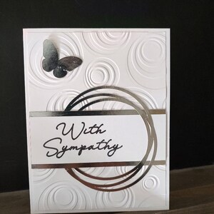 Sympathy Card, Silver and White, Butterfly - Etsy