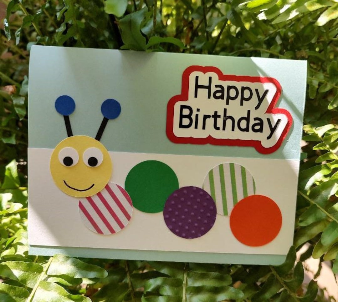Colorful Caterpillar Kid's Birthday Card, Happy Birthday Caterpillar ...