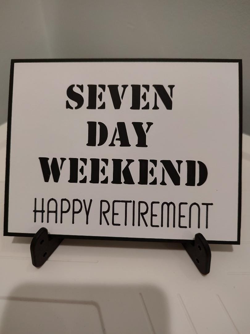 Happy Retirement Funny Card, 3 Colors, Retire, Congratulations, Seven ...