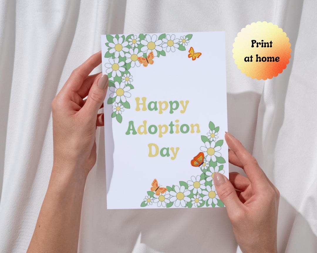 Printable Adoption Day Card (digital Download), 4X6 In, Print at Home ...