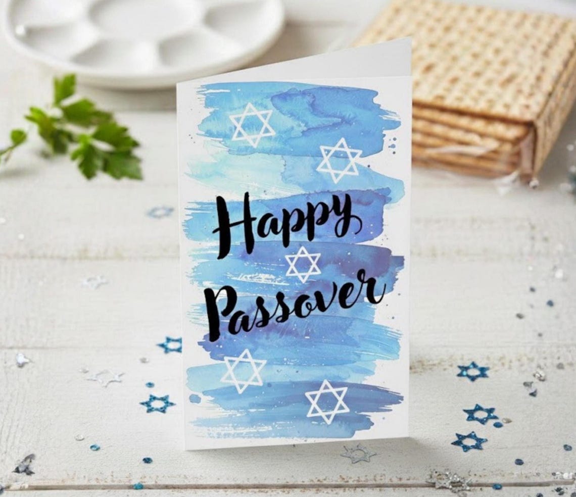 Printable Passover Card (Digital Download), 4X6 in, Print at Home seder ...