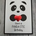 Handmade Panda Birthday Card: 'pandastic' With Red Heart, 2 Colors - Etsy