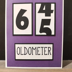 Funny OLDOMETER Birthday Card: Any Age, Gray or Purple - Etsy