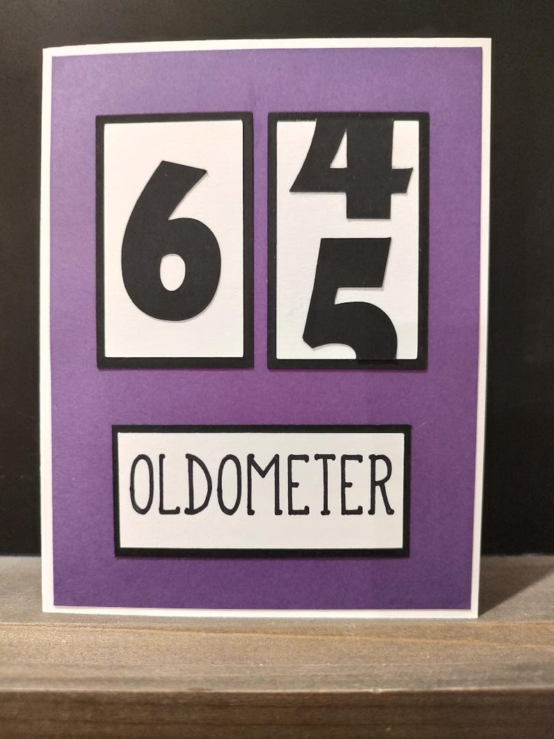 Funny OLDOMETER Birthday Card: Any Age, Gray or Purple - Etsy