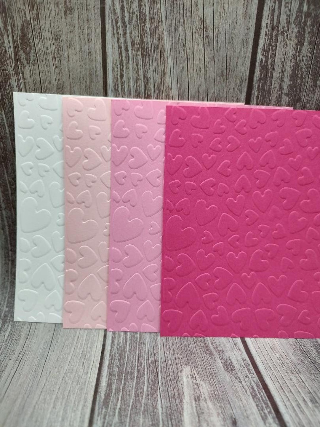 10 Embossed Hearts Cardstock, Many Colors, Background Card Sheets ...