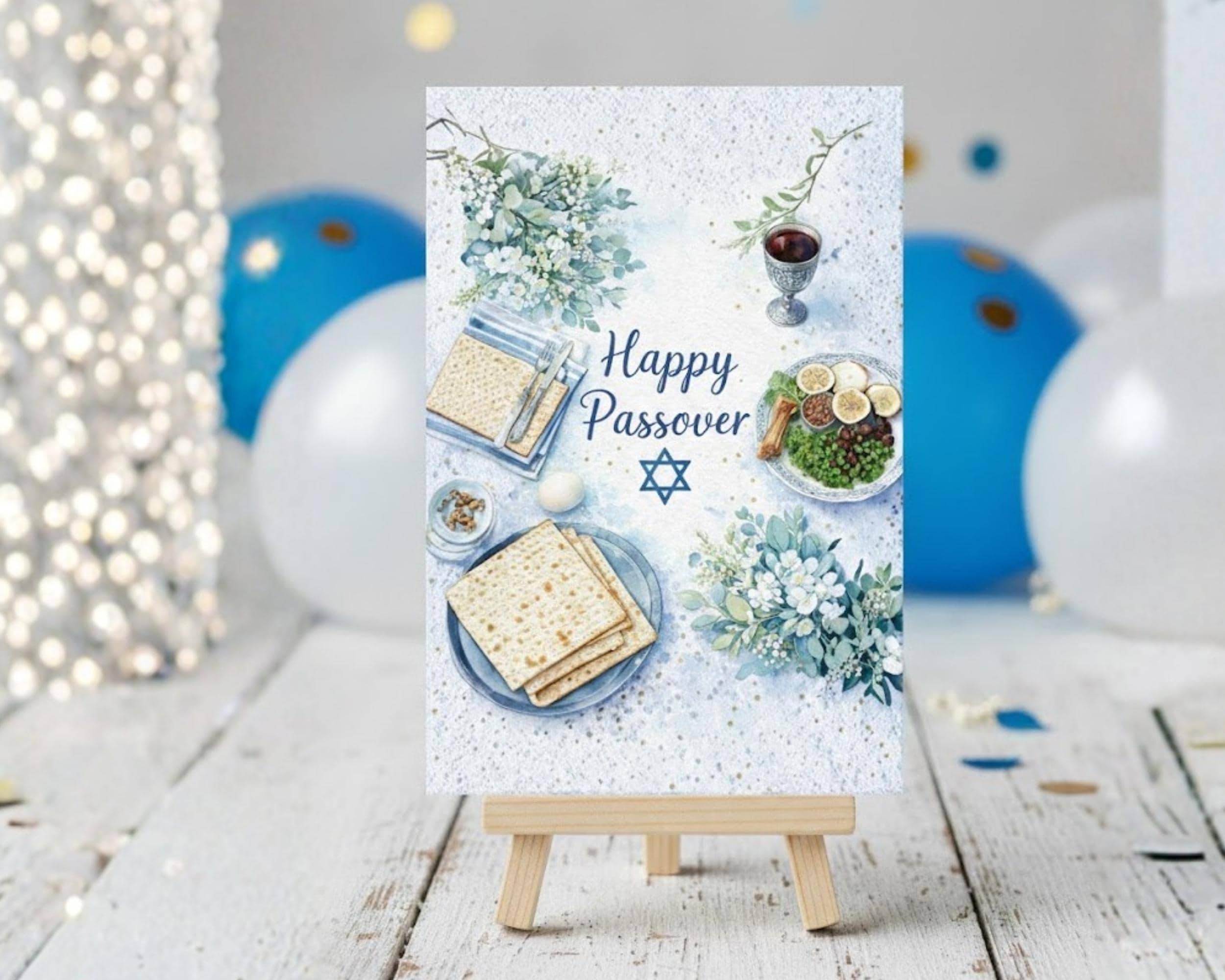 Printable Passover Card (digital), 4X6 In, Print at Home, Seder Wishes ...
