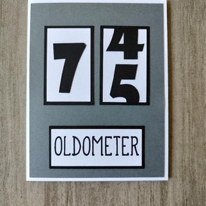 Funny OLDOMETER Birthday Card: Any Age, Gray or Purple - Etsy