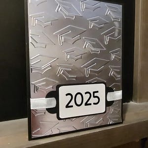 Graduation Card 2025, Silver Foil Embossed With Grad Caps ...