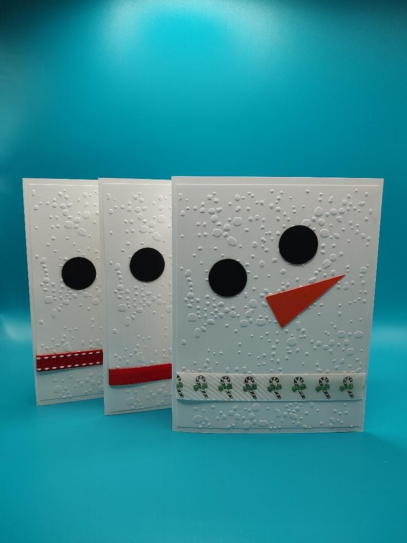 Snowman Christmas Card - Snowman With Scarf, 3 Styles, Winter ...