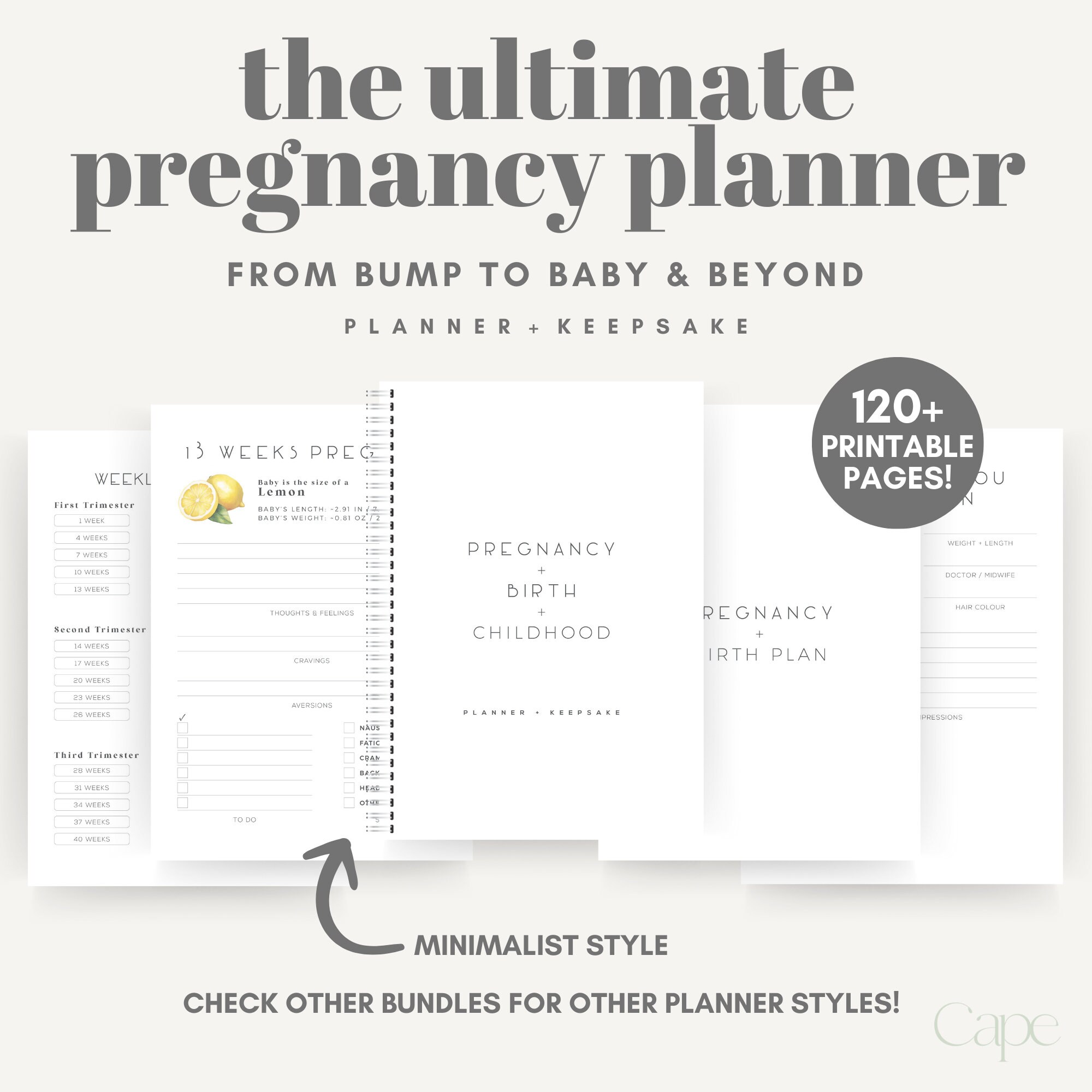 BUNDLE Printable Pregnancy Planner, Printable Pregnancy Journal ...